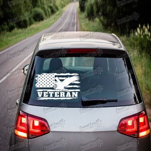 Distressed USA Flag Veteran Vinyl Car Decal, Truck Decal, Sticker - Etsy