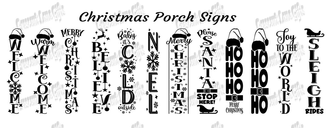 Christmas Porch Sign Vinyl Decal, Vertical Wood Sign Stencil (8x48) - Etsy