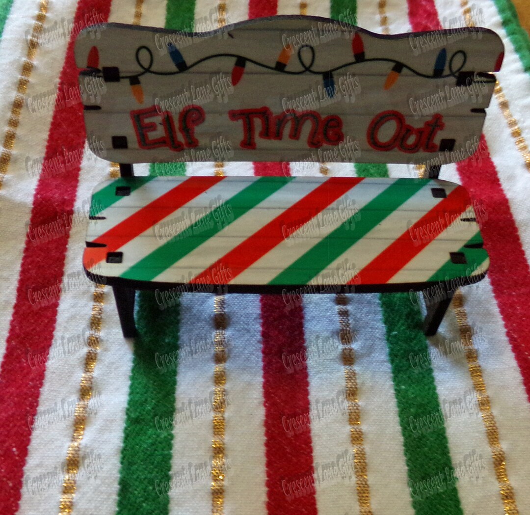 Keepsake Elf Time-out Bench, Novelty, Display for Fireplace, Desk and ...