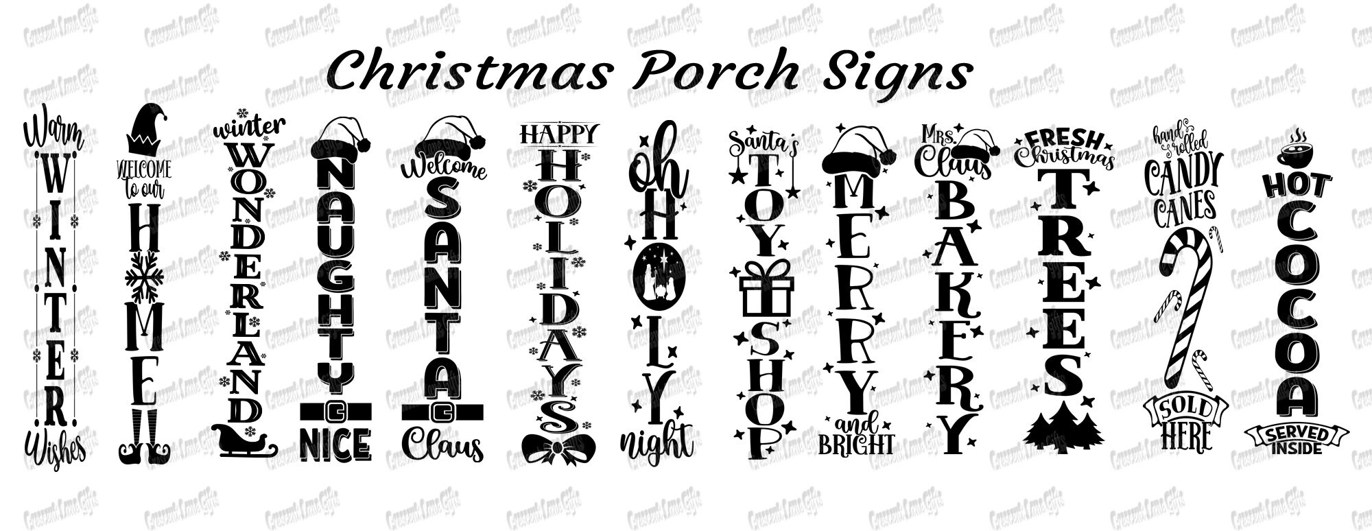 Christmas Porch Sign Vinyl Decal, Vertical Wood Sign Stencil (8x48) - Etsy