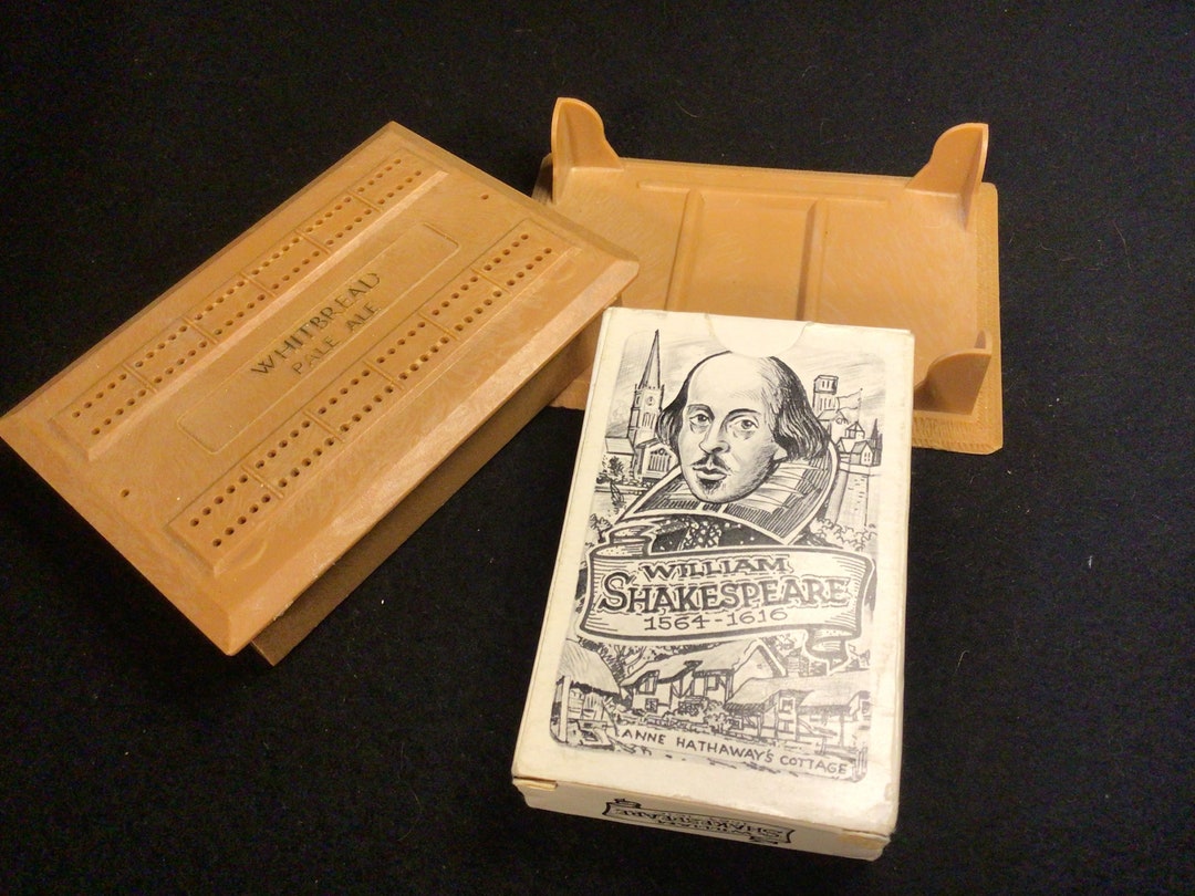 Vintage Cribbage Board Made for Whitbread Ales and Shakespeare Cards ...