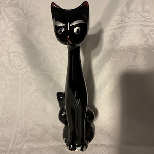 Kitsch 1950s Black Cat Vase: Long Neck Ceramic Decor - Etsy UK