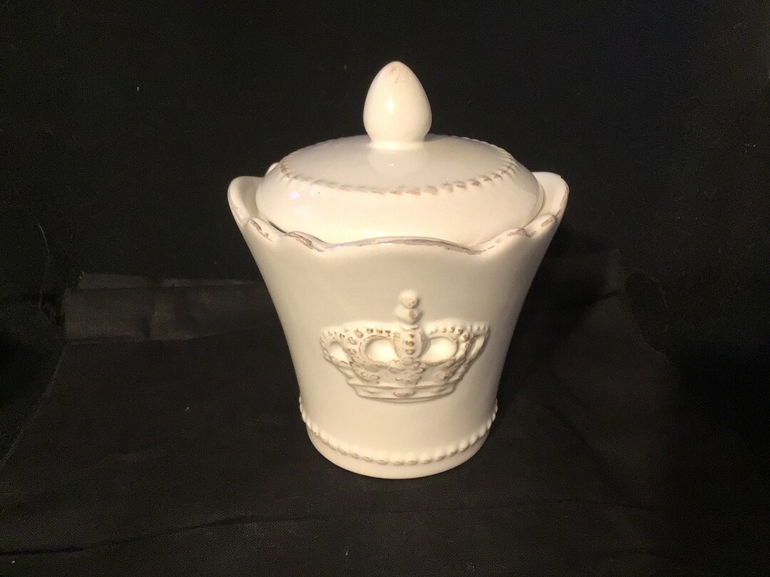 Very Lovely Crown Shaped Preserve Pot With a Crown Motif Honey Jam ...