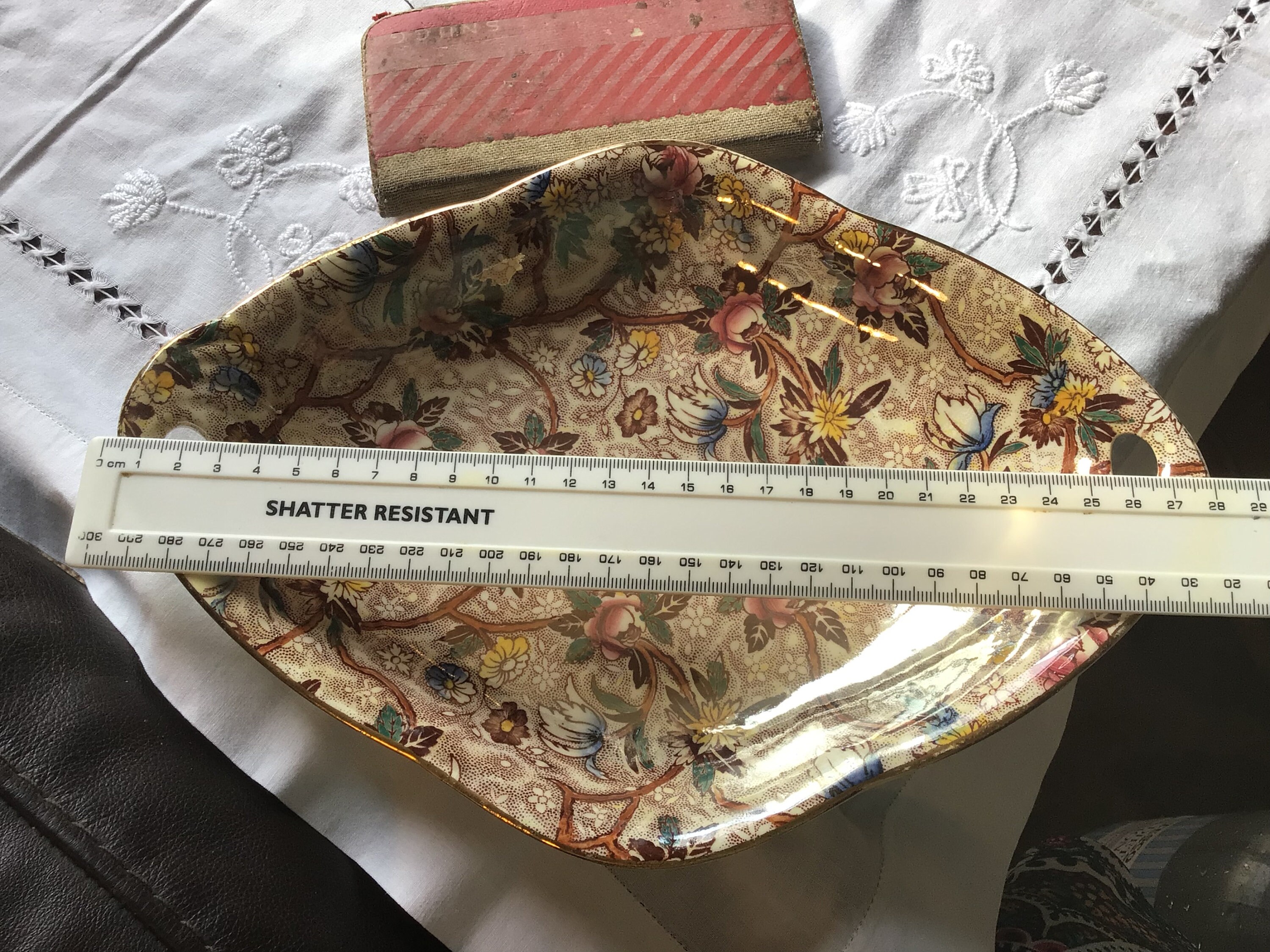 Maling Lustre Dish 1929 Chintz Chestnut Brown Painted Colours - Etsy