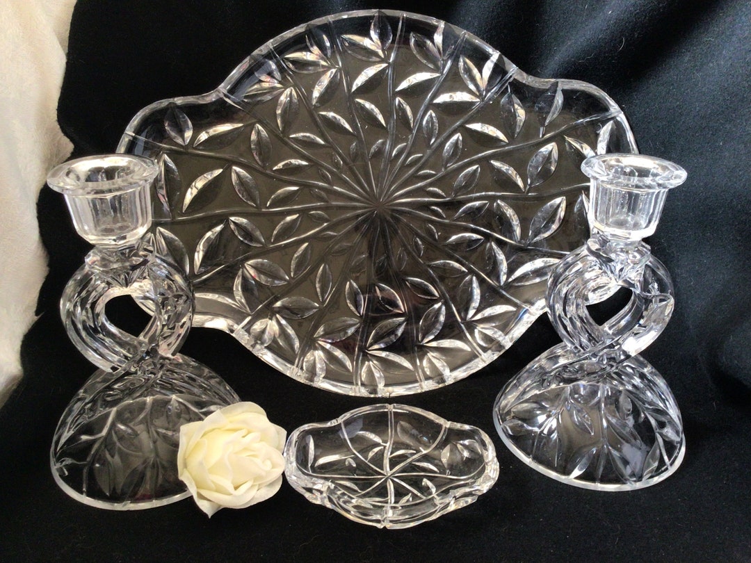 1930s Crystal Dressing Table Set: Pale Blue Vanity Decor - Etsy
