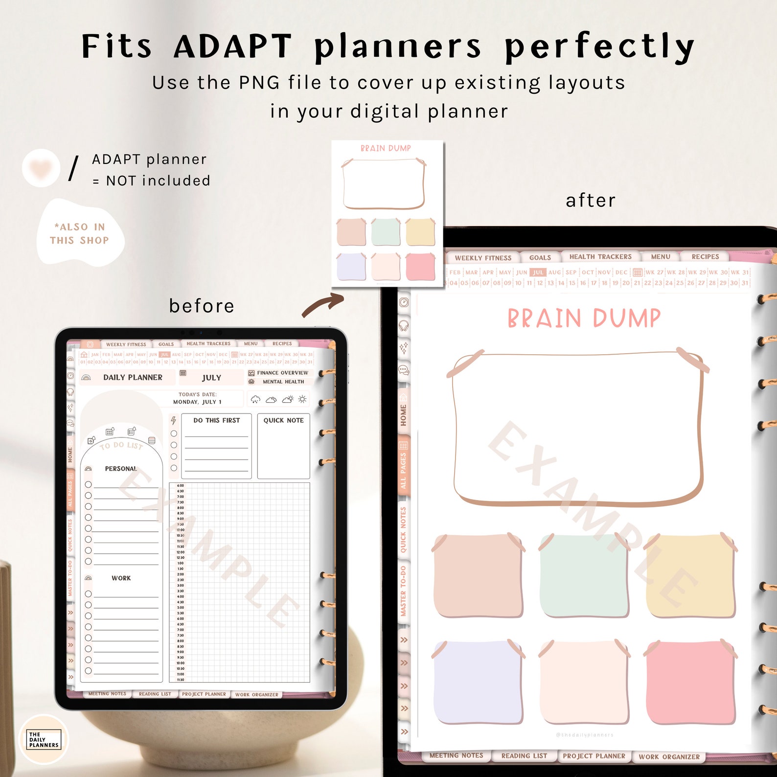 Brain Dump Digital Planning Template (PDF & PNG) - for Goodnotes ...