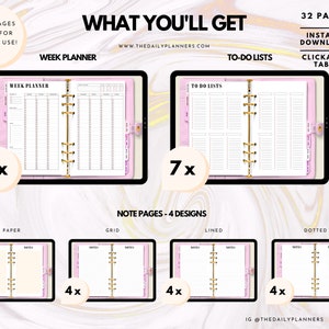 Weekly_undated Digital Planner [pink] Planner + to Do Lists + Note ...