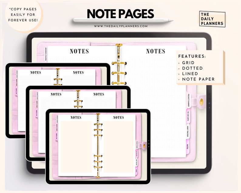 Undated Digital Planner regular Pink Daily Weekly | Etsy Canada
