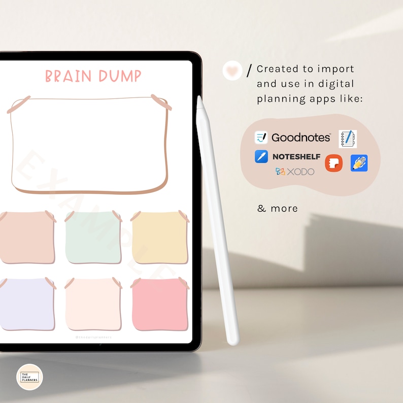Brain Dump Digital Planning Template (PDF & PNG) - for Goodnotes ...