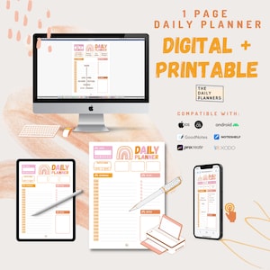 Printable and Digital Daily Planner Page for Goodnotes5, Procreate ...