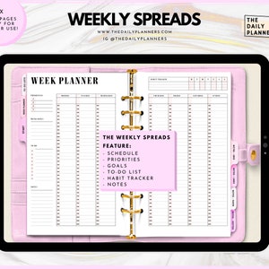 Weekly_undated Digital Planner [pink] Planner + to Do Lists + Note ...