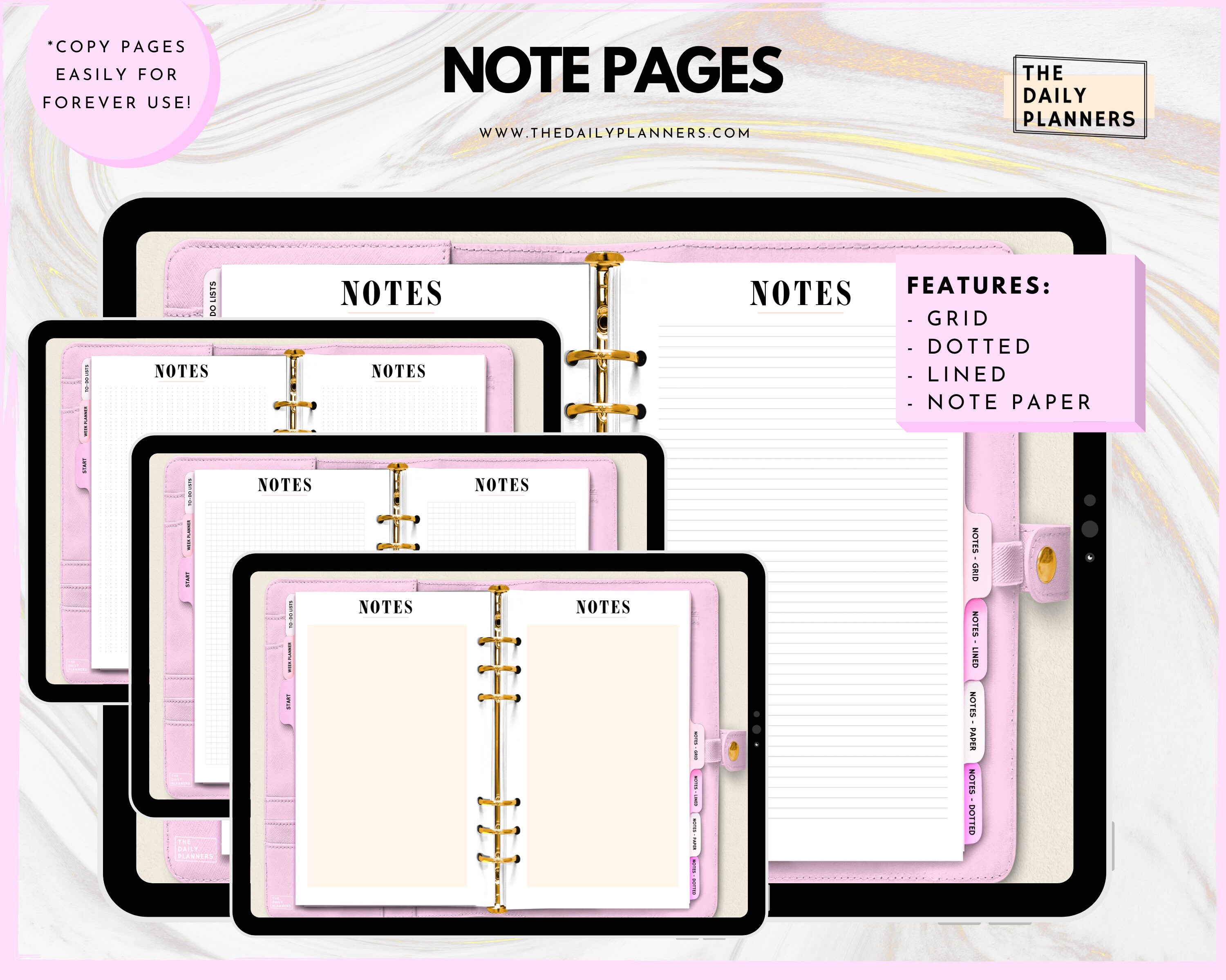 Weekly_undated Digital Planner pink Planner to Do Lists - Etsy