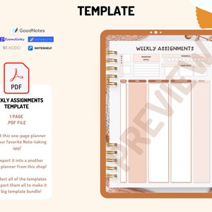 Student ADD-ONS Weekly Assignments - Template AND Widgets Pack | Use in ...