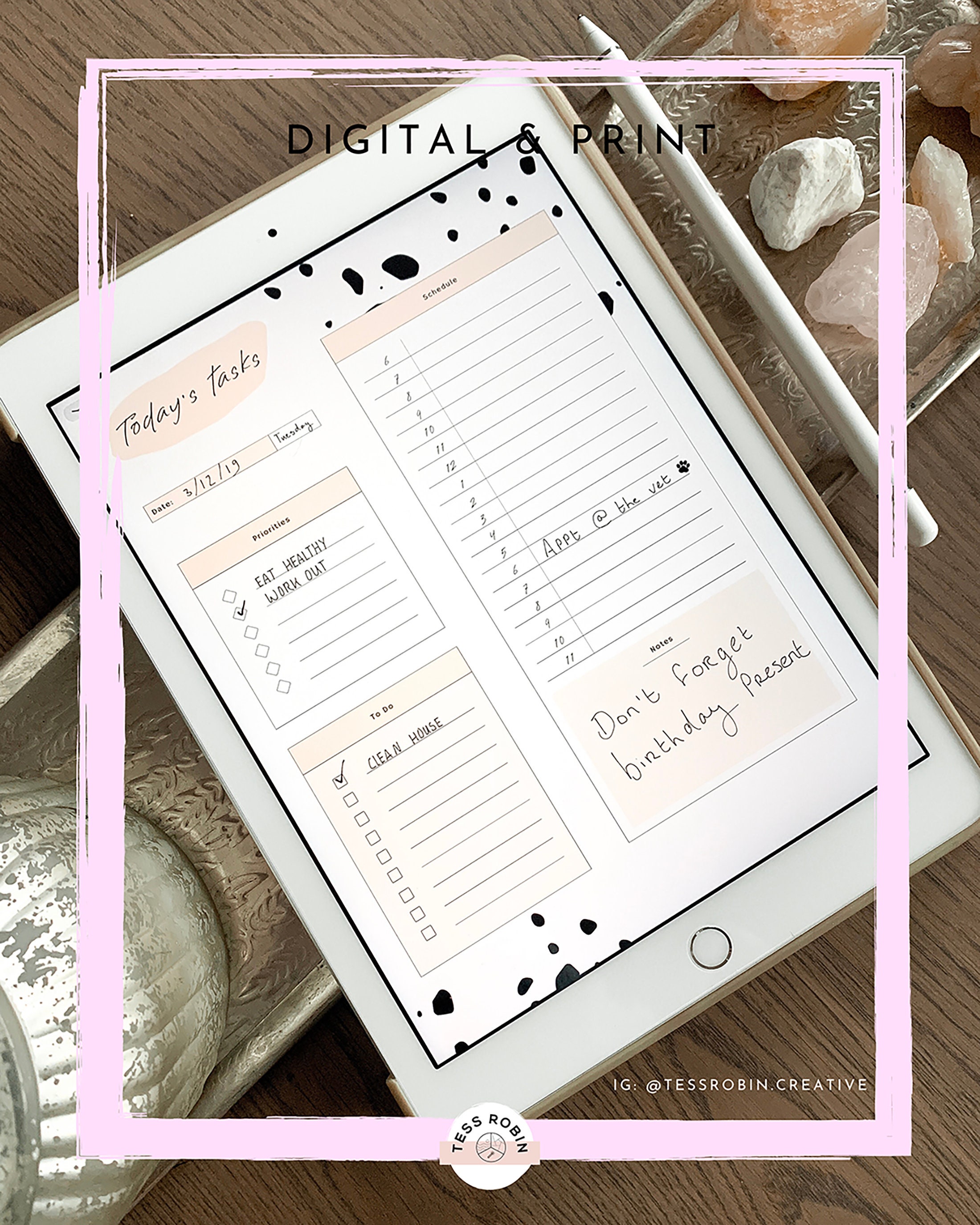 Today's Tasks Planner Digital Project Planner Goodnotes - Etsy