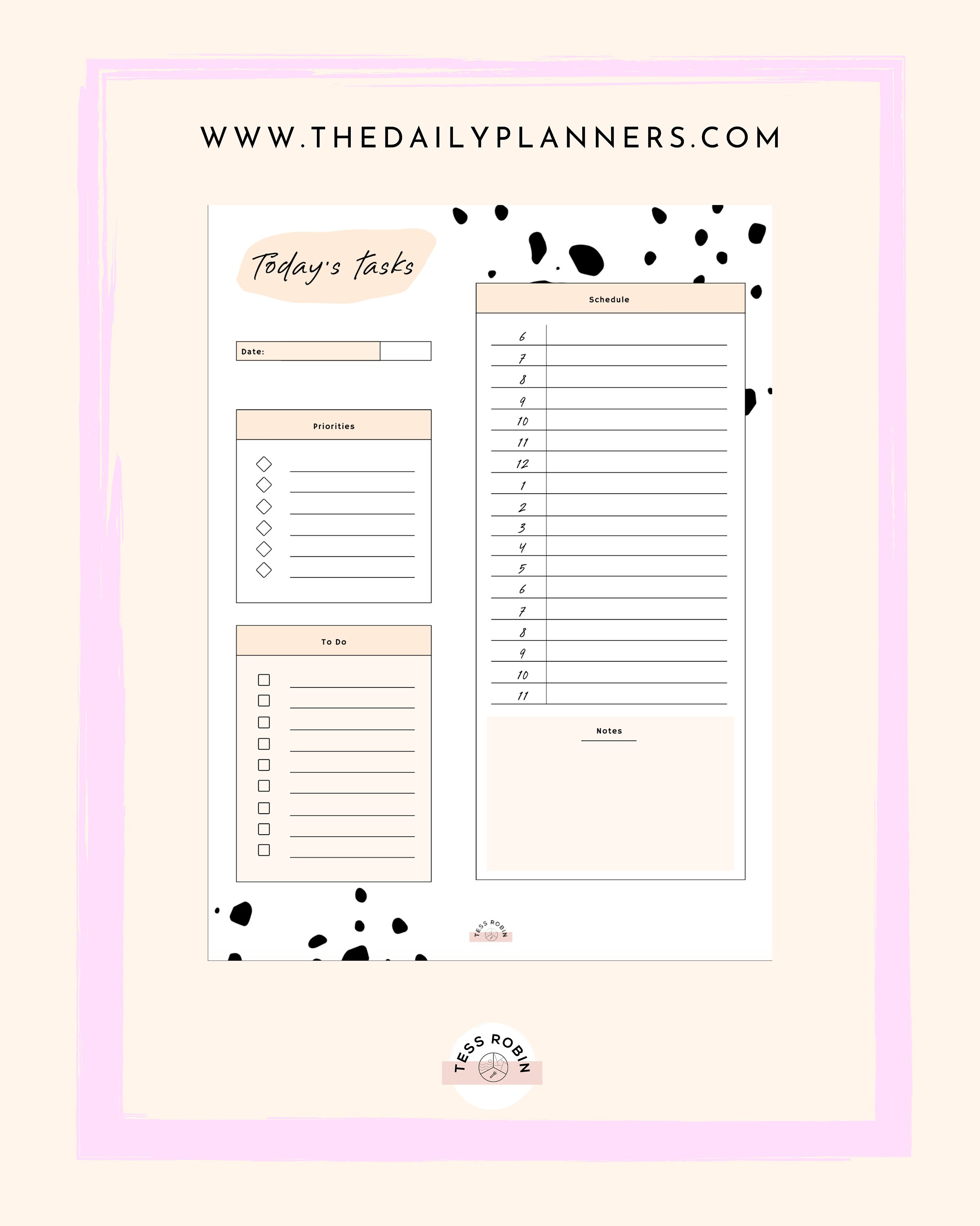 Today's Tasks Planner Digital Project Planner Goodnotes - Etsy