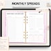 Pink Undated Digital Planner: Daily, Weekly, Monthly (PDF) - Etsy