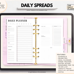 Pink Undated Digital Planner: Daily, Weekly, Monthly (PDF) - Etsy