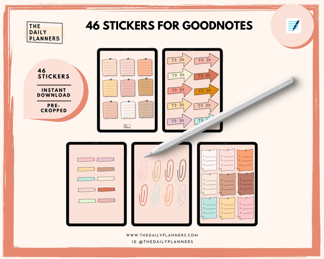Sticker Book | 46 Note Stickers for Goodnotes [pre-cropped] - Goodnotes ...