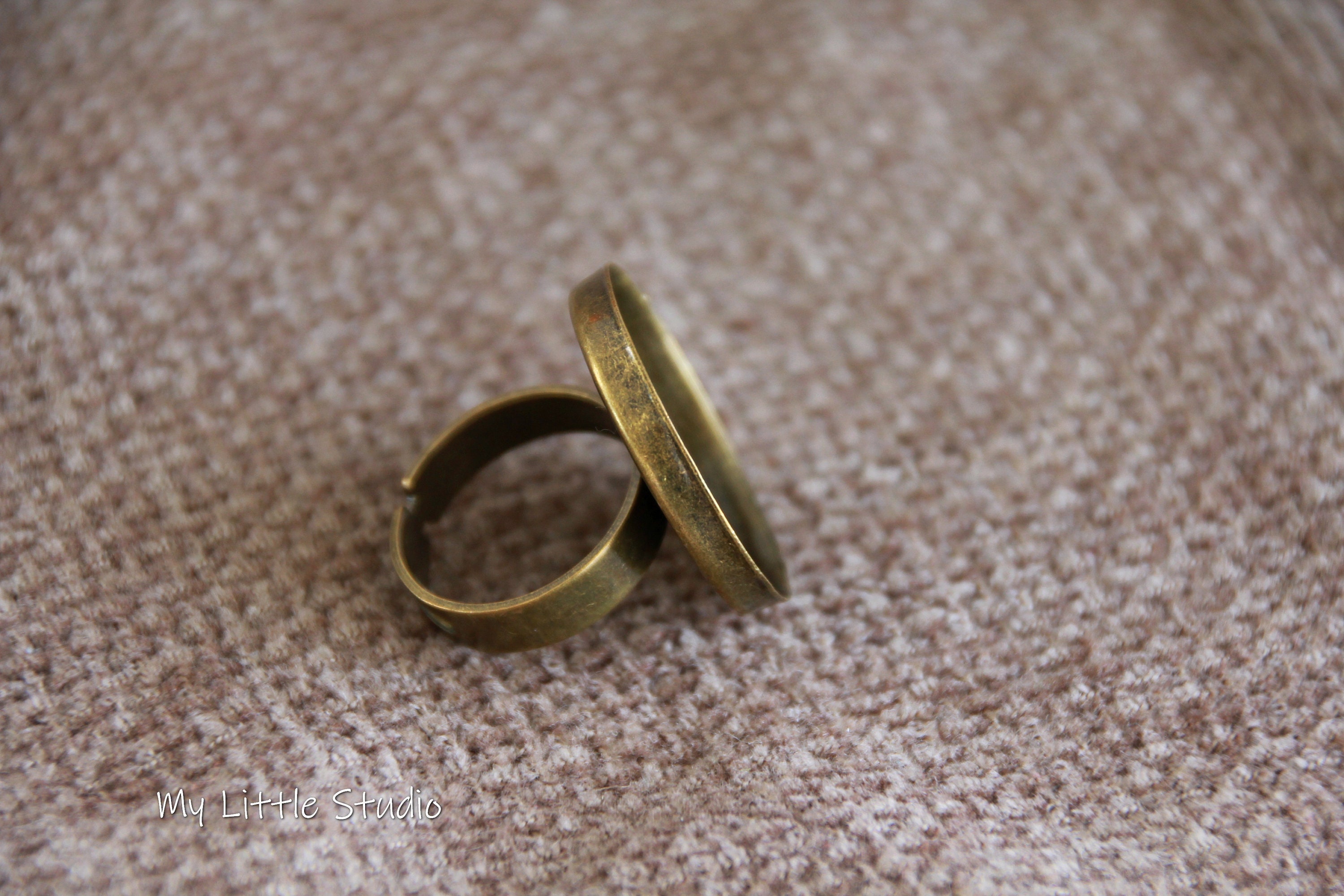 5x Blank Rings-25mm-with Clear Glass Cabochons-adjustable-cabochon ...