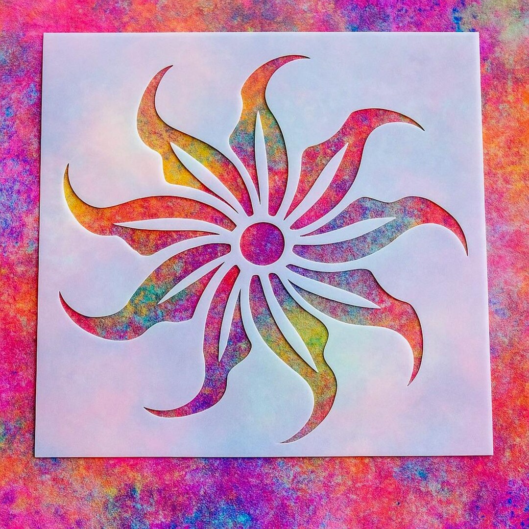 Stencil-130x130x0.2mm-flower Stencil-plastic Drawing Stencil-spray ...