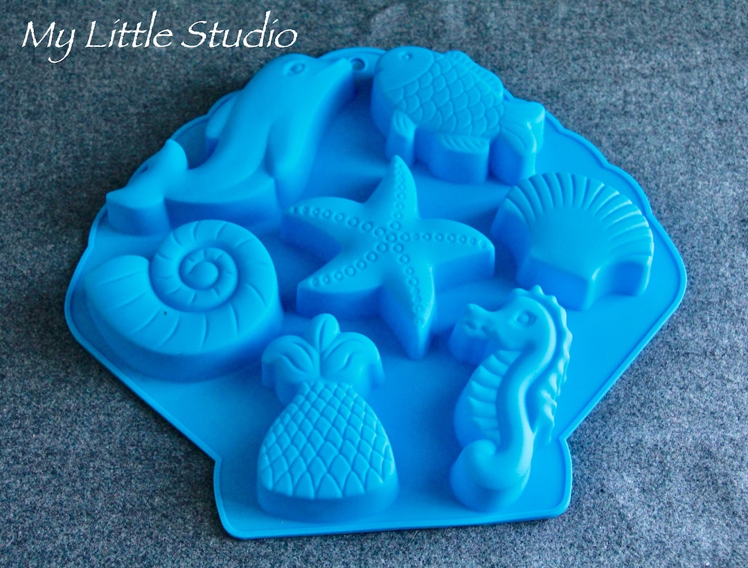 Silicone Moulds-sea Creatures Mermaid Fish Shell-for Soap Making Baking ...