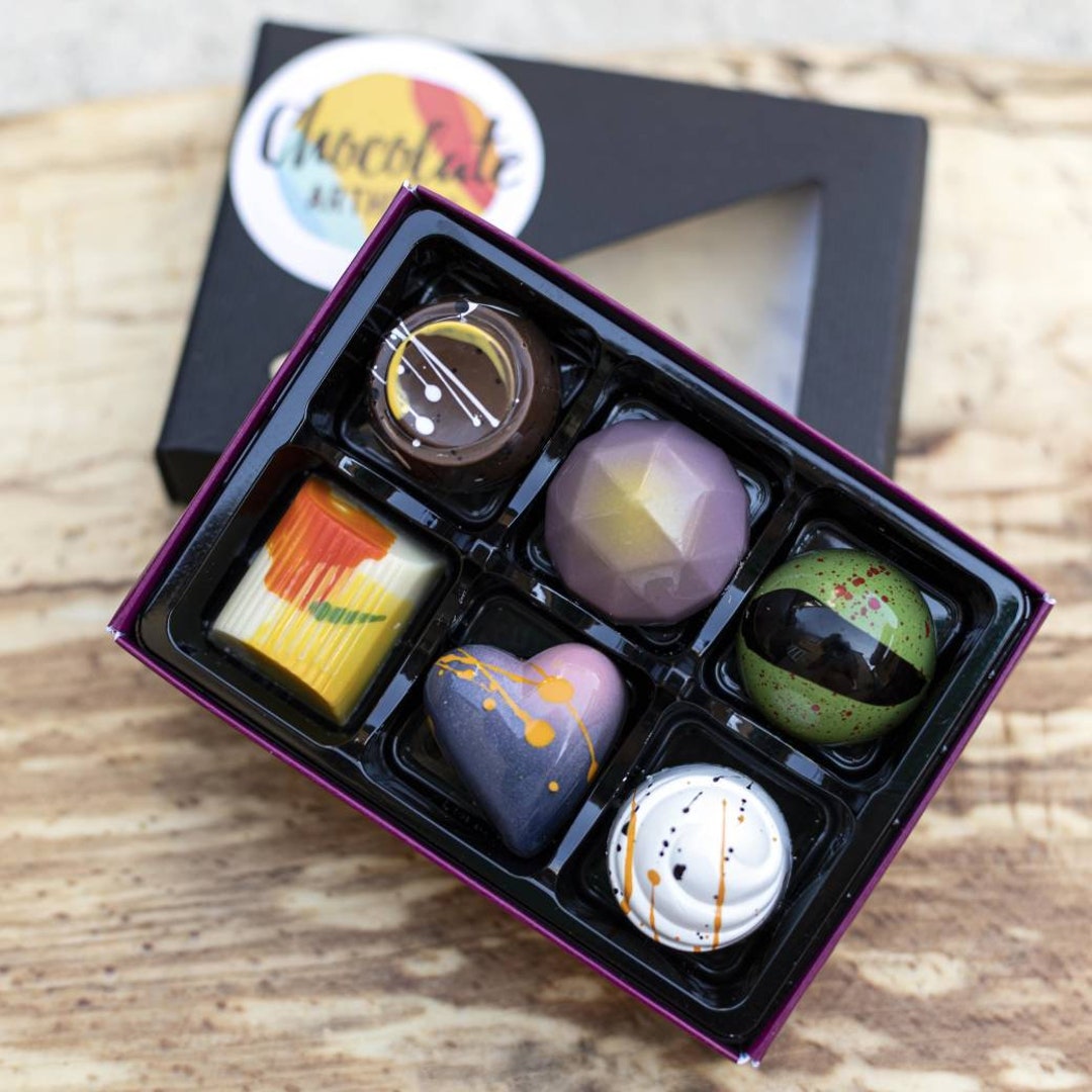 Handpainted Chocolates (box of 6) - Etsy UK