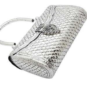 Silver Metallic Clutch Purse for Evening Party Look Handmade Ethnic ...