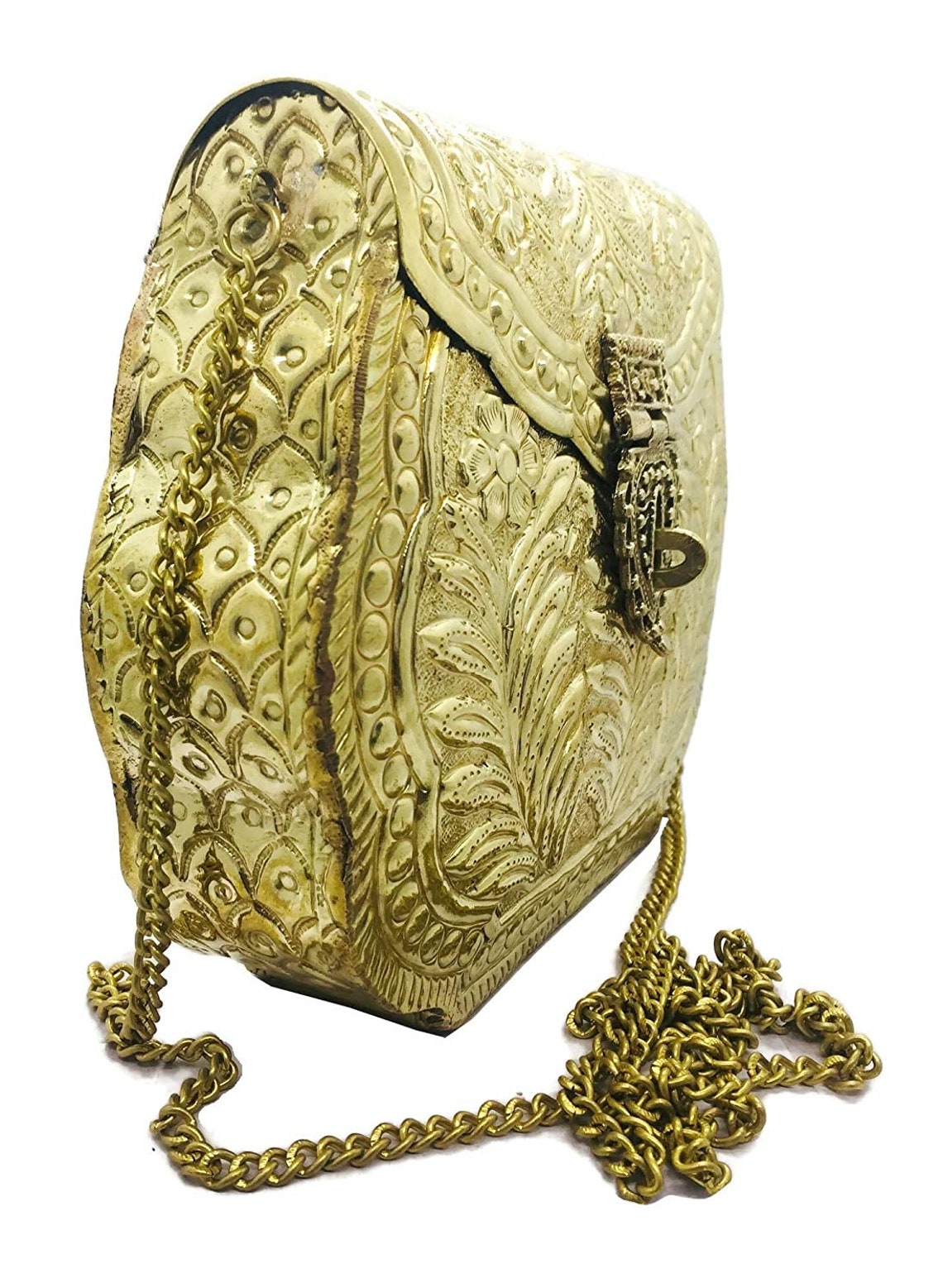 Royal Indian Traditional antique Brass Golden clutch Purse | Etsy