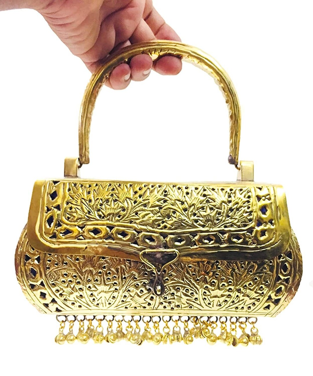 Girls/women Party Gift Bridal Golden Metal Bag, Brass Clutch, Vintage ...