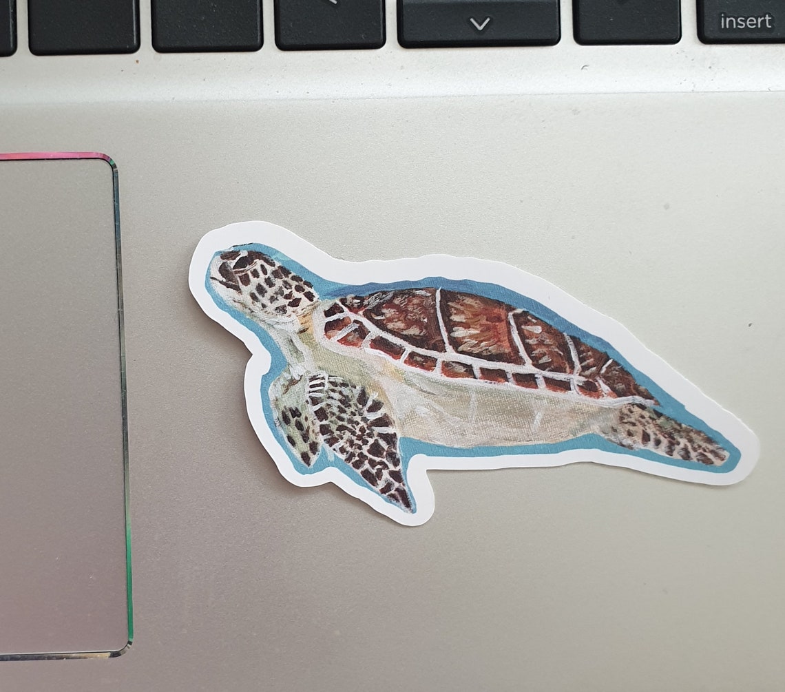 Sea Turtle Sticker, 3 Pack Turtle Die Cut Stickers Turtle Water ...