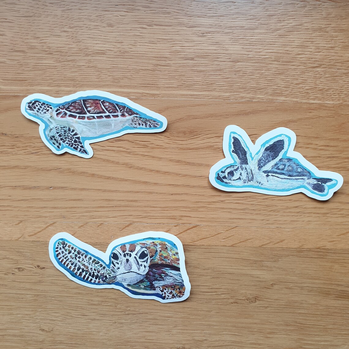 Sea Turtle Sticker, 3 Pack Turtle Die Cut Stickers Turtle Water ...