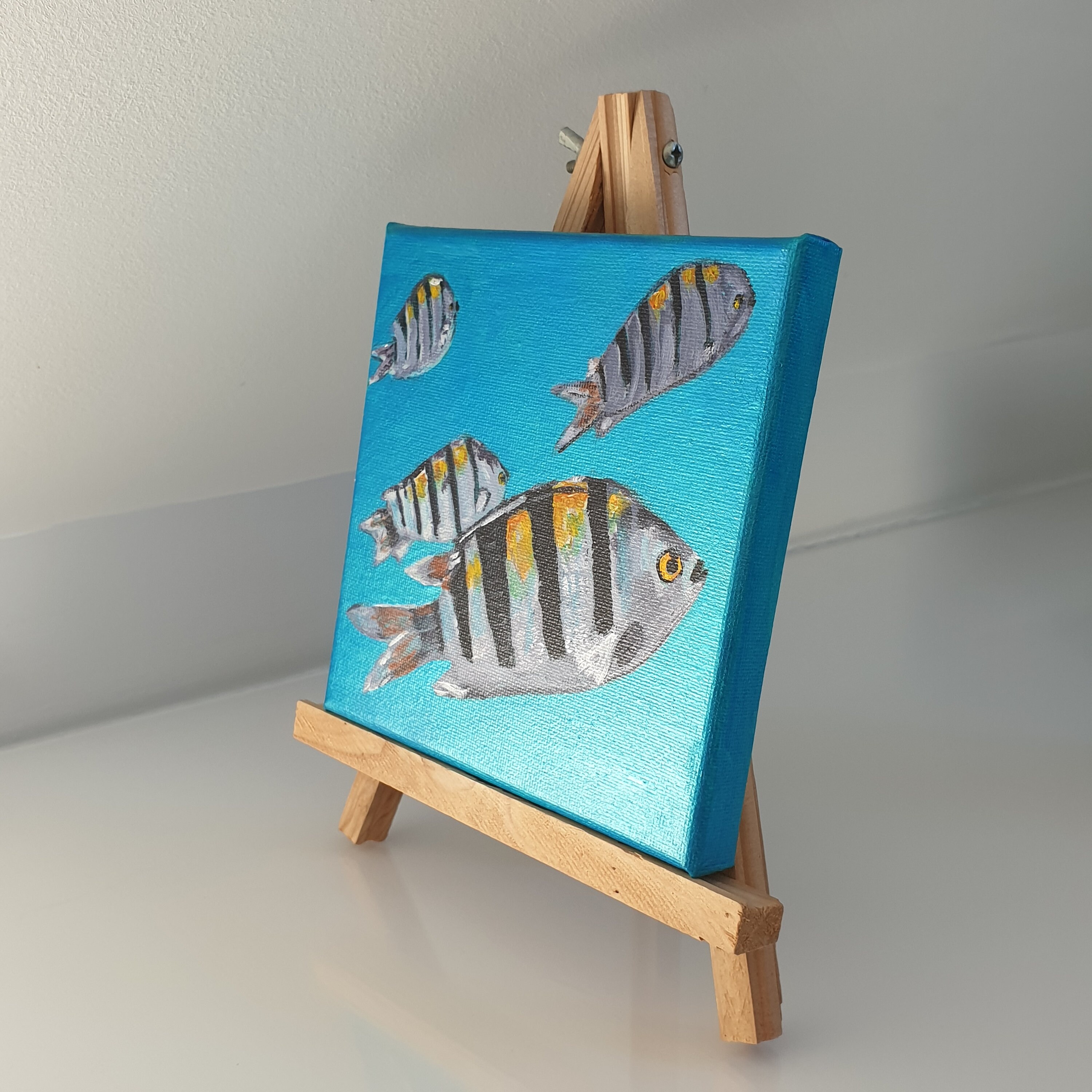 Tropical Fish Painting on Canvas Fish Art Small Fish Painting ...