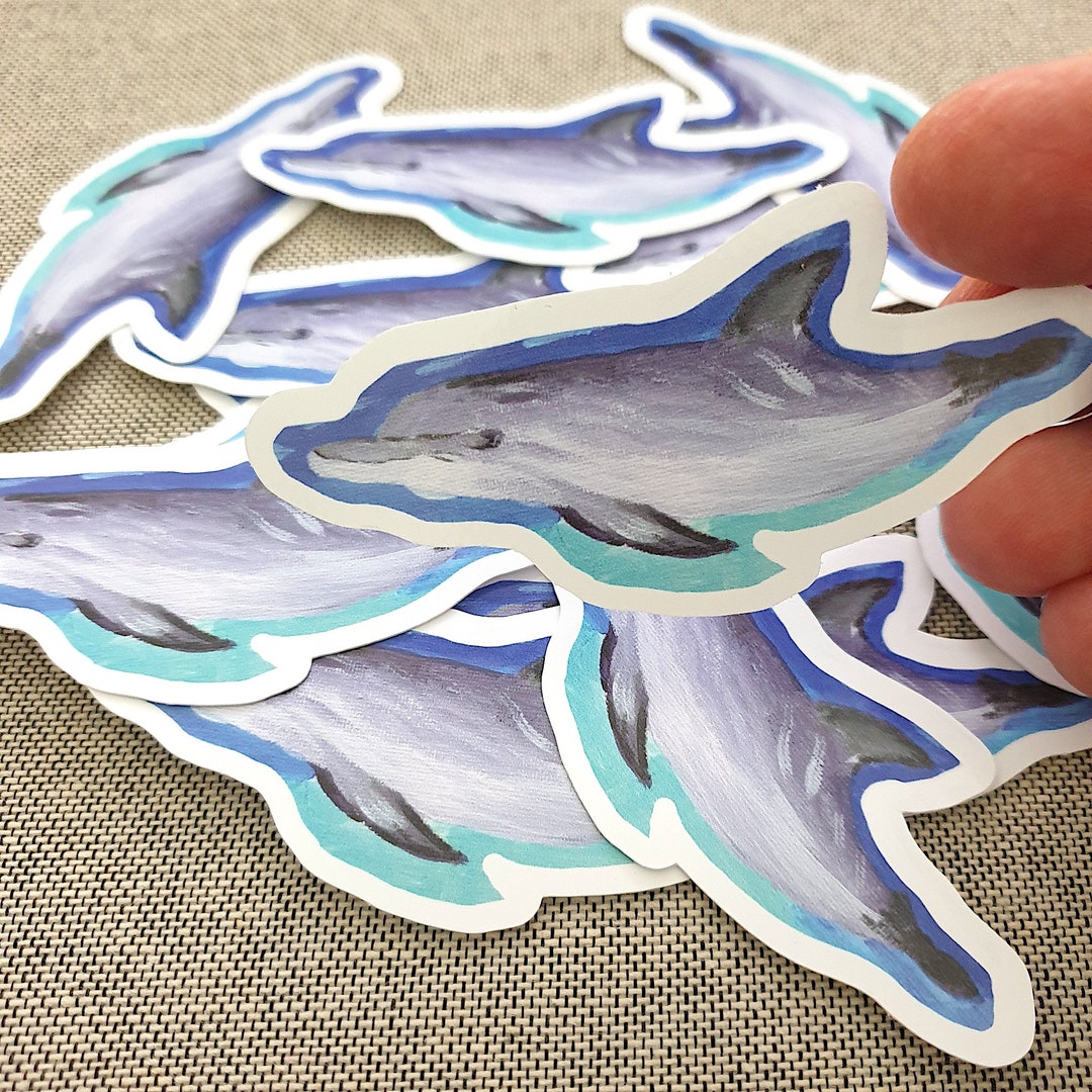 Dolphin Sticker, Sea Life Die Cut Sticker | Bottlenose Dolphin Decal ...