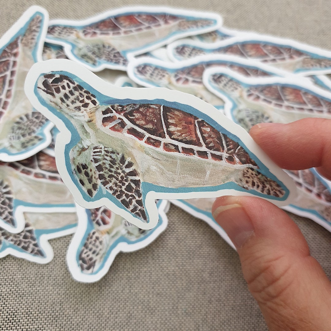 Cute Sea Turtle Sticker, Turtle Die Cut Laptop Sticker Turtle Decal ...