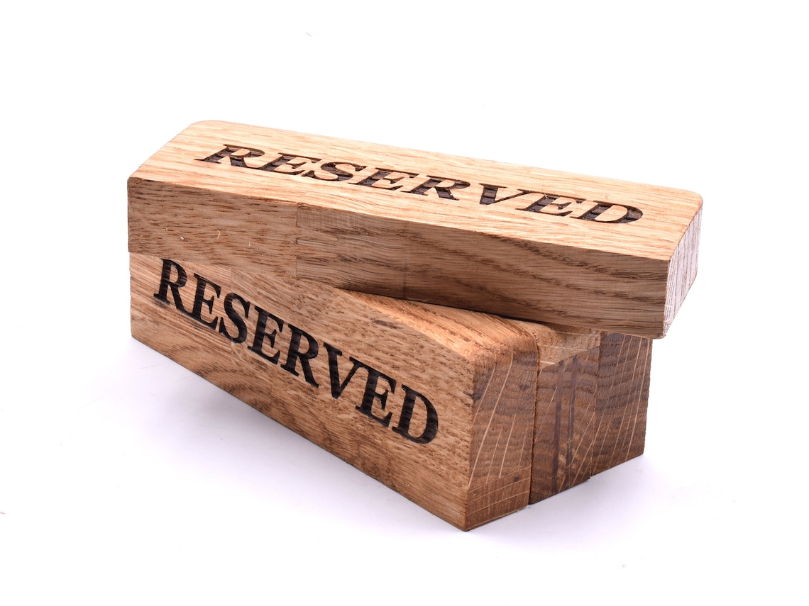 New Solid Oak Reserved Sign for Bars Restaurants Cafes and - Etsy UK