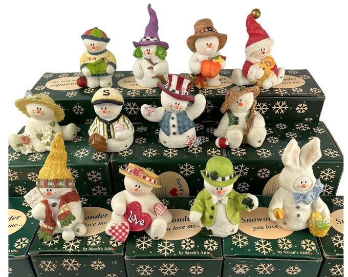 Sarah's Attic Snowonders 12 Months of the Year Snowman Snowmen ...