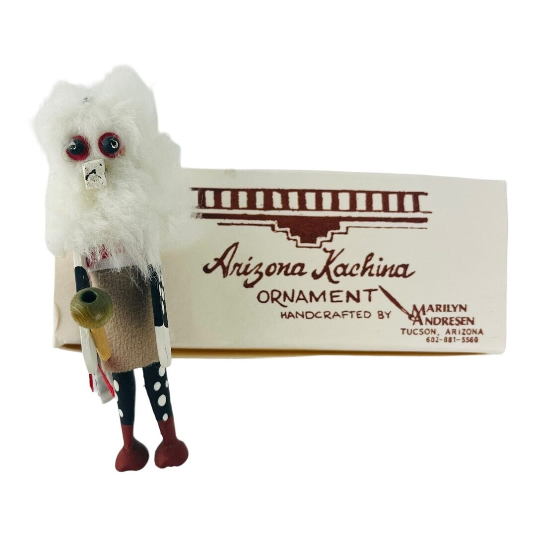 Arizona Hopi Kachina Doll Christmas Ornament White Bear by Marilyn ...