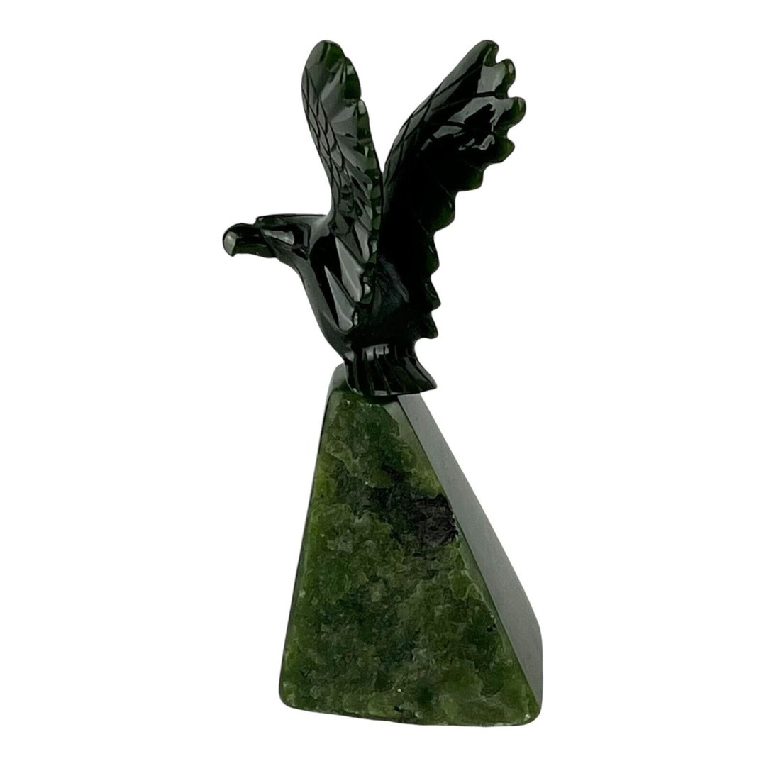 Vintage Hand Carved Native American Eagle Figurine Jade Green Stone ...
