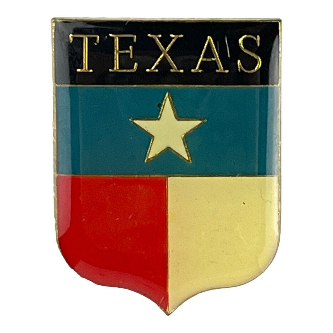 Vintage Texas Flag Crest Lapel Hat Pin Travel Souvenir Lone Star Gift ...
