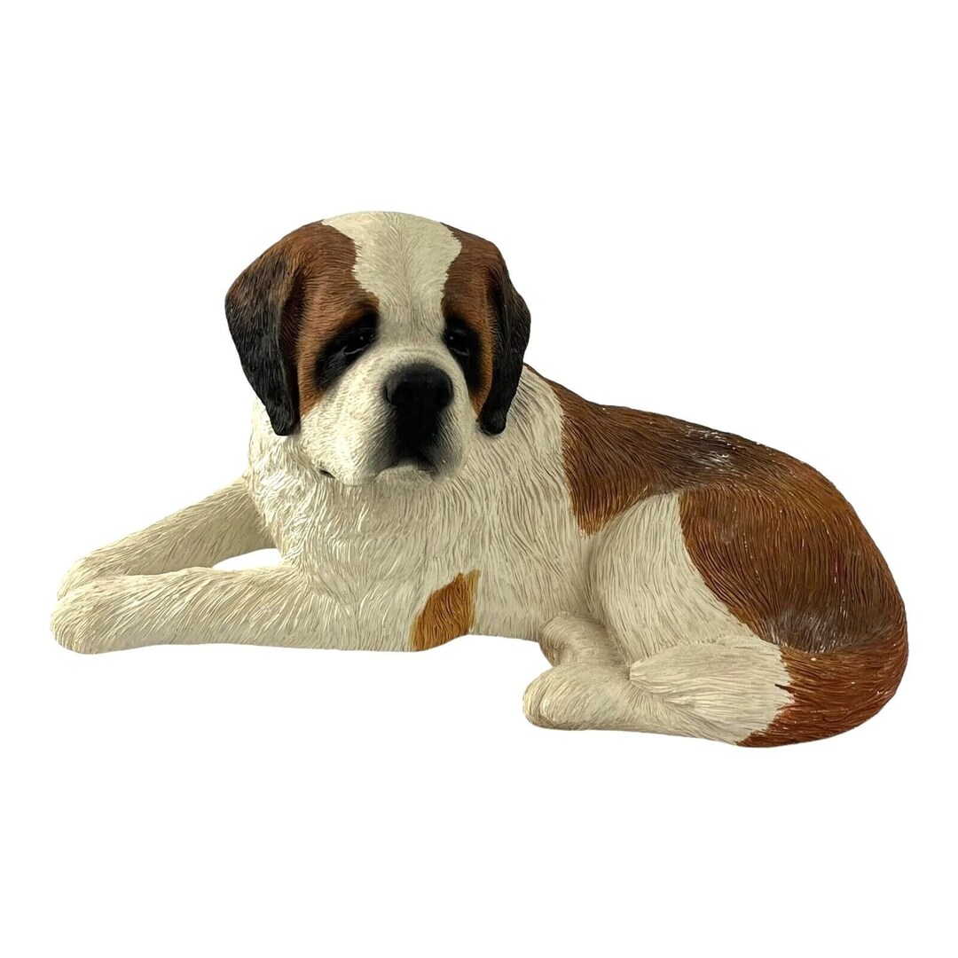 Large Sandicast Saint Bernard Dog Sculpture Statue Vintage 1987 Artist ...