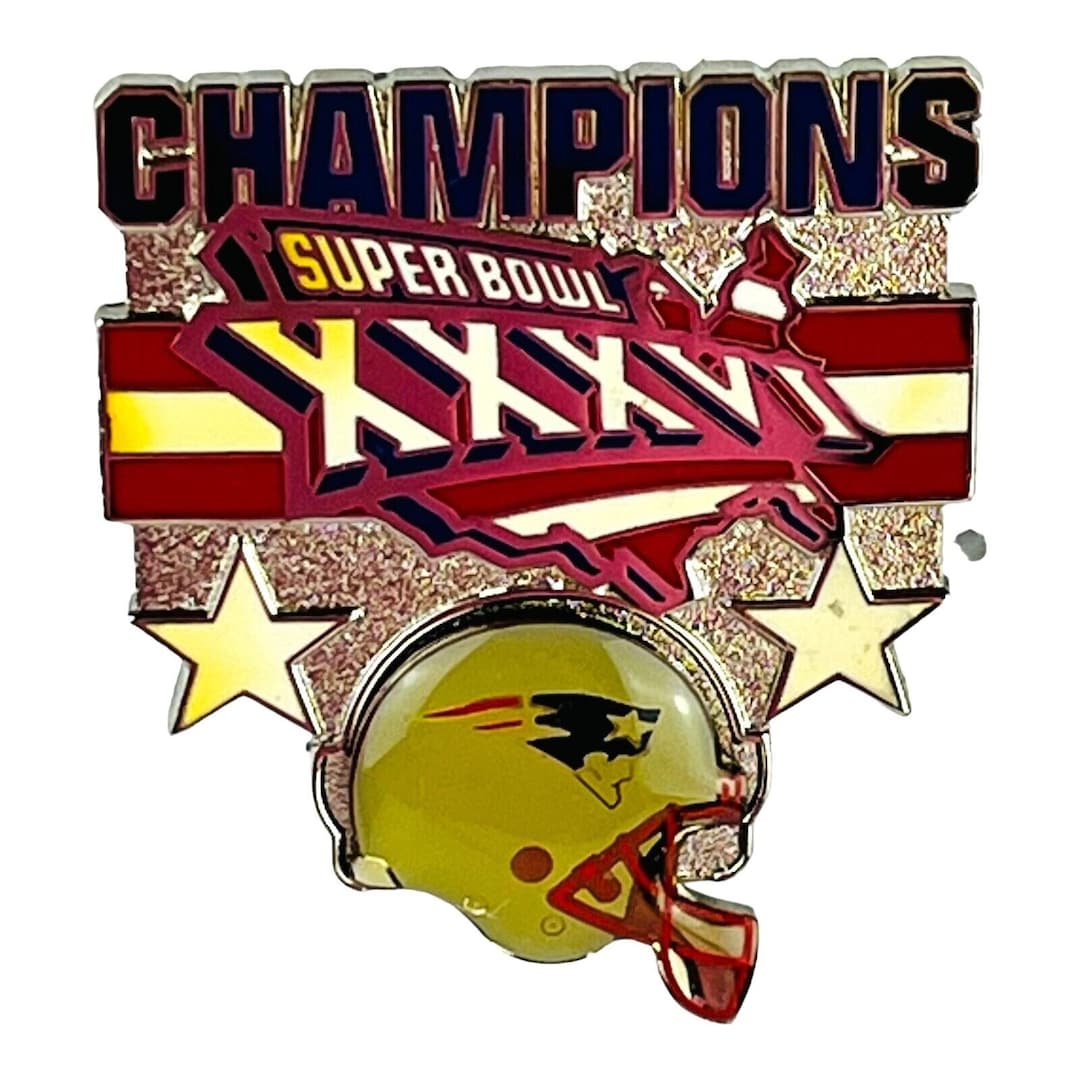 Vintage New England Patriots Super Bowl XXXVI Lapel Pin 2002 - Etsy