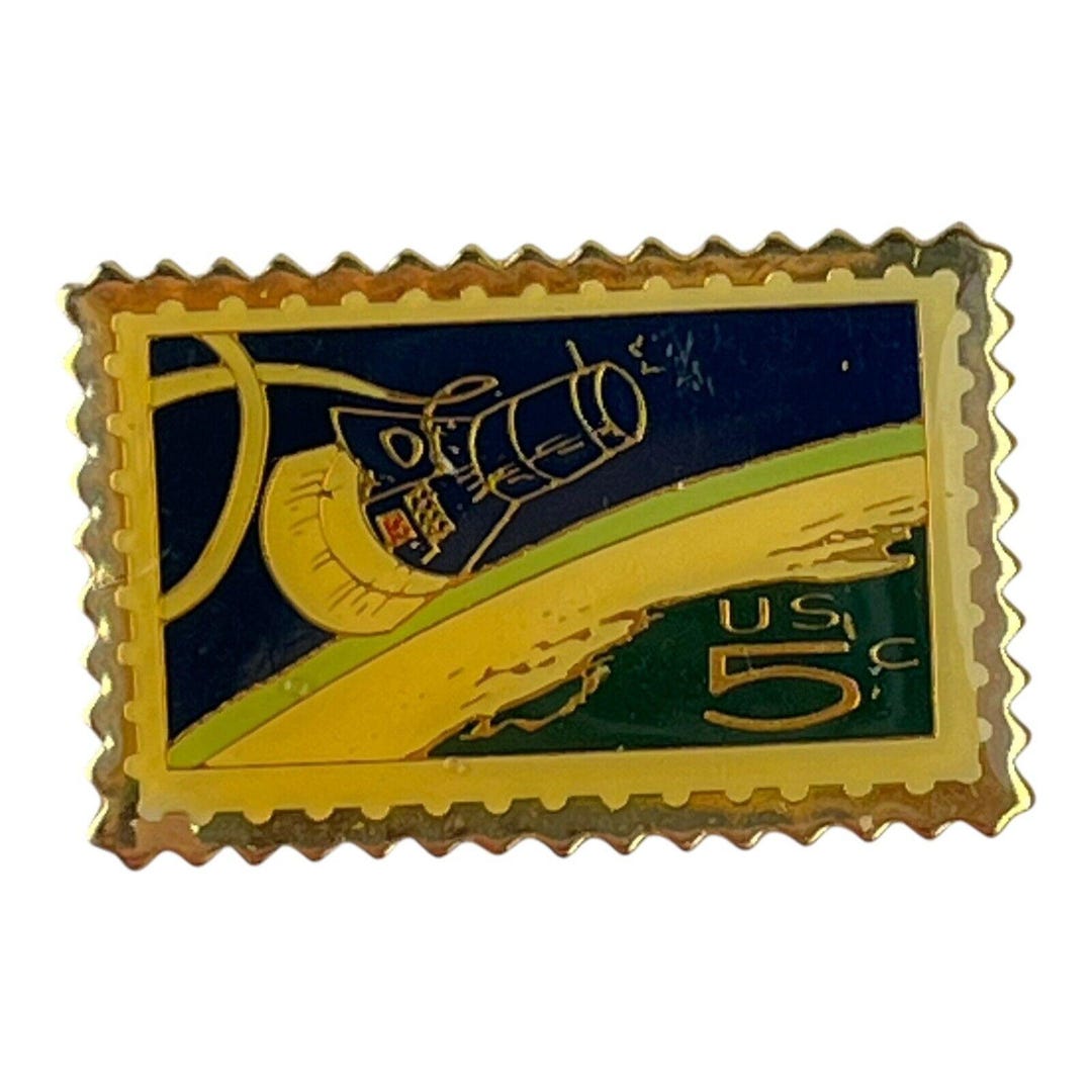 Vintage NASA Project Mercury Postage Stamp Lapel Hat Pin Astronaut Gift ...