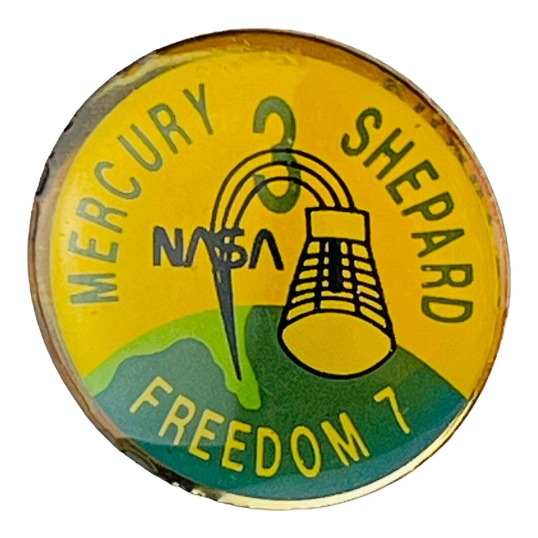 Vintage NASA Lapel Pin Mercury 3 Freedom 7 Souvenir Alan Shepard ...