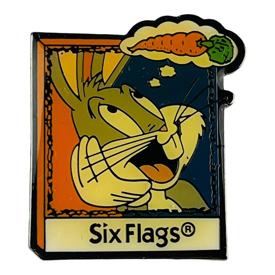 Vintage Six Flags Bugs Bunny Lapel Hat Pin Looney Tunes Etsy