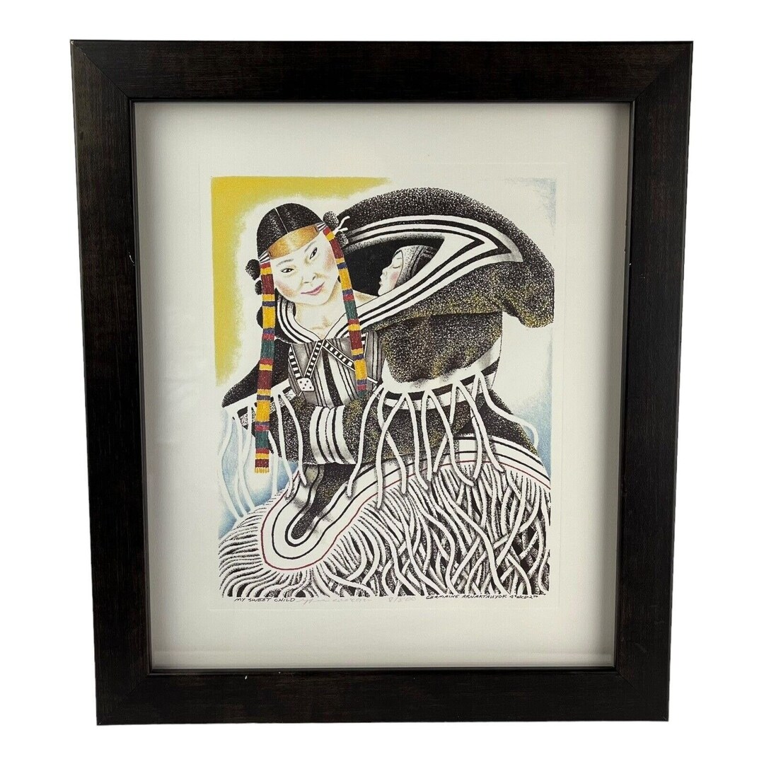 Germaine Arnaktauyok Inuit Art My Sweet Child Signed Limited Edition ...