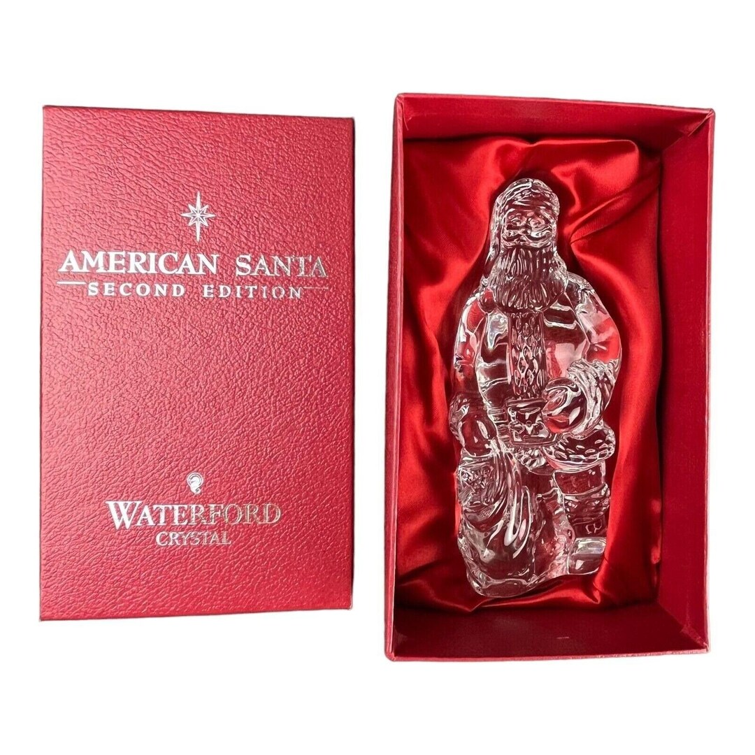 Waterford American Santa Artist Signed 1995 Christmas Crystal Figurine ...