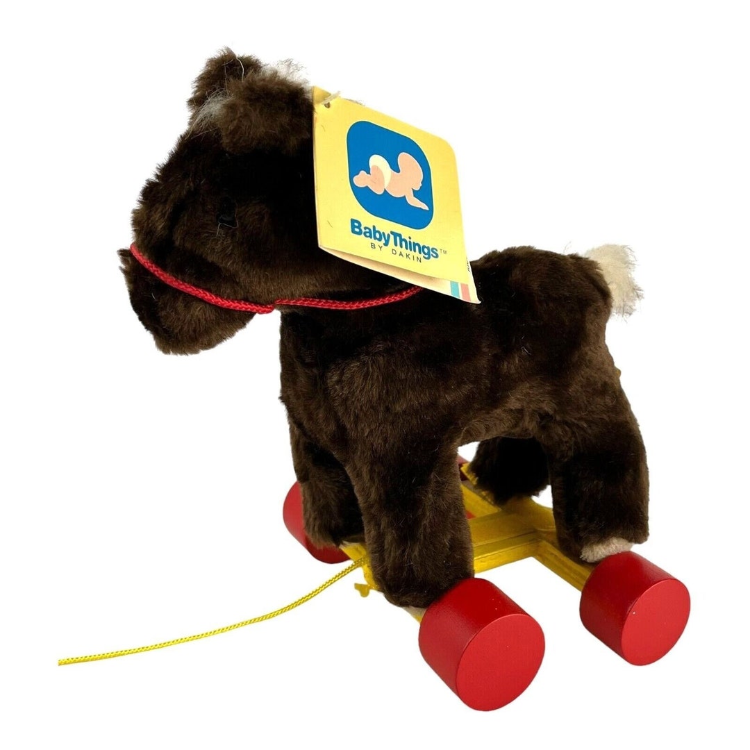 Vintage Dakin Baby Things Horse Pull Toy Poke Along Pony 1982 - Etsy