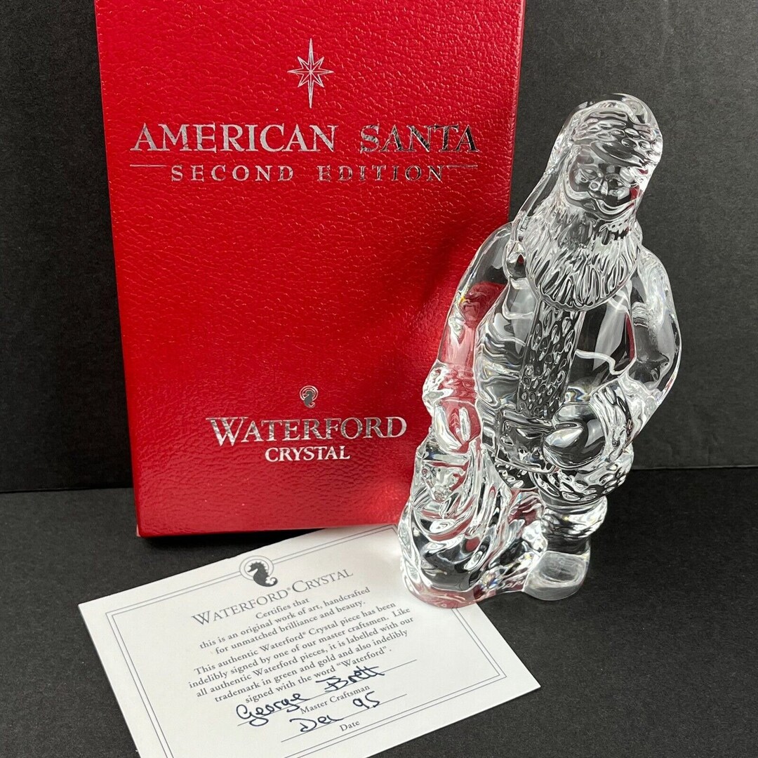 Waterford American Santa Artist Signed 1995 Christmas Crystal Figurine ...