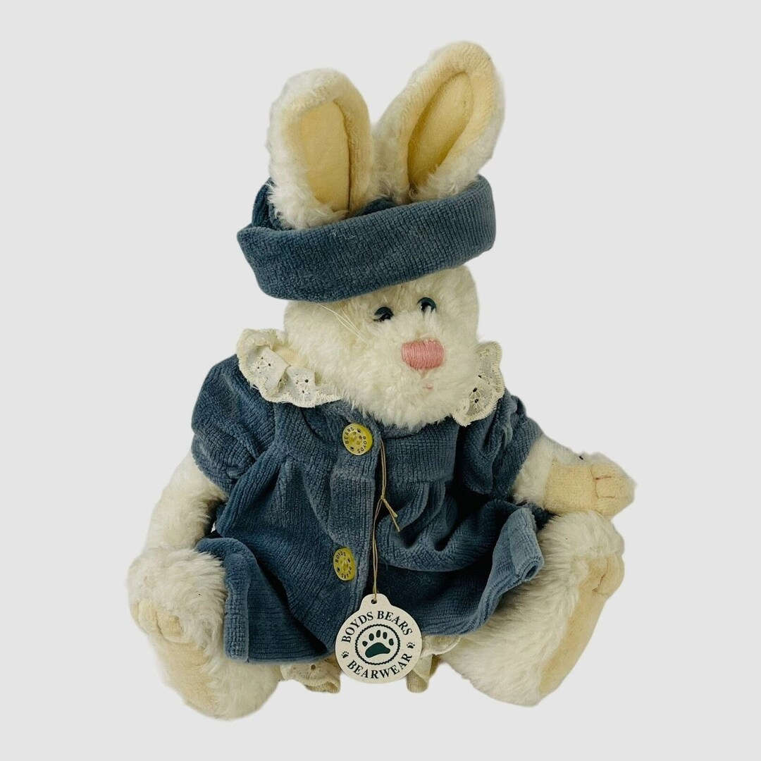 Vintage Boyds Bears Jenna D Lapine Easter Bunny Rabbit Blue Eyes 10.5 ...