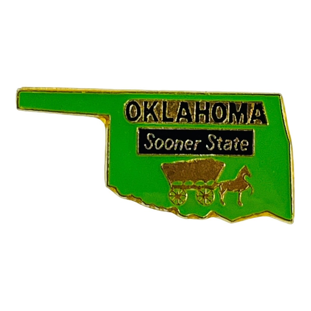 Vintage Oklahoma Sooner State Map Lapel Hat Pin Travel Souvenir Gift - Etsy